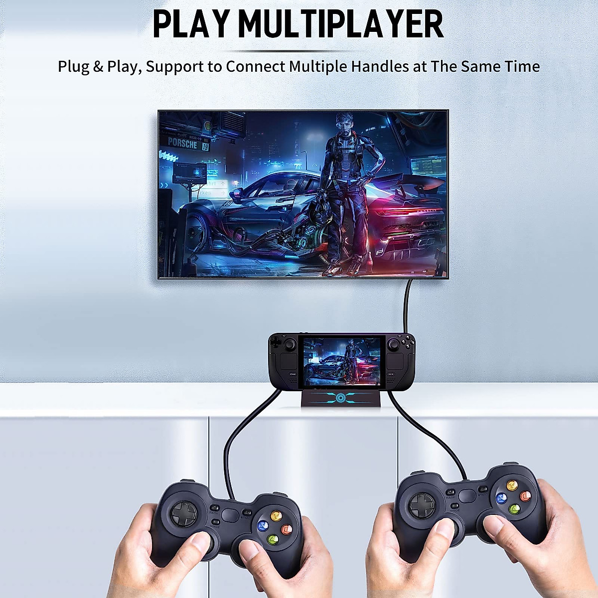 Steam Deck Dock,SIKRO 6-in-1 Docking Station for Steam Deck, Charging Dock with 4 USB-A 3.0,4K HDMI,PD 3.0 USB-C Fast Charger,Designed for Valve Steam Deck,NSwitch