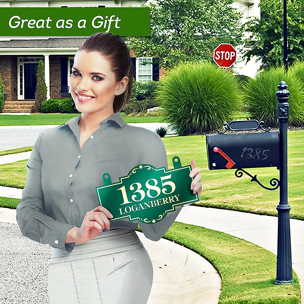 Hanging Address Sign, House Address Plaque, Indoor/Outdoor Use, 8x13 Inch, 22 Colors, Reflective Option, USA Made by My Sign Center (Florence)