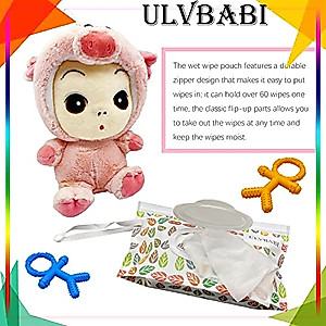 Portable Pouch Bags Set, 2 Pack Wet Wipe Holder Container, Reusable and Refillable Personal Travel Wet Wipes Dispenser Cases