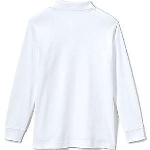 Lands' End School Uniform Kids Long Sleeve Interlock Polo Shirt X-Large White
