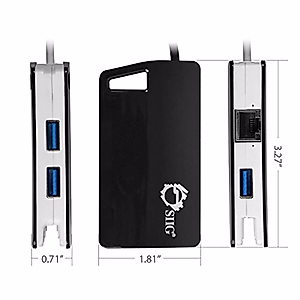 Siig SuperSpeed 3 Port USB 3.0 LAN Hub Adapter with RJ45 Gigabit Ethernet Port and USB-C to Type-A Adapter - White