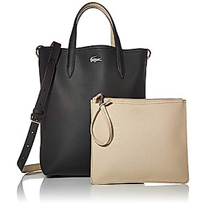 Lacoste Anna Vertical Shopping Tote Bag, Black Warm Sand