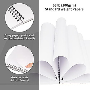 FIXSMITH 5.5"X8.5" Sketch Book | 100 Sheets (68 lb/100gsm) Sketchbook| Durable Acid Free Drawing Paper | Spiral Bound Artist Sketch Pad | for Kids, Beginners, Artists & Professionals | Bright White