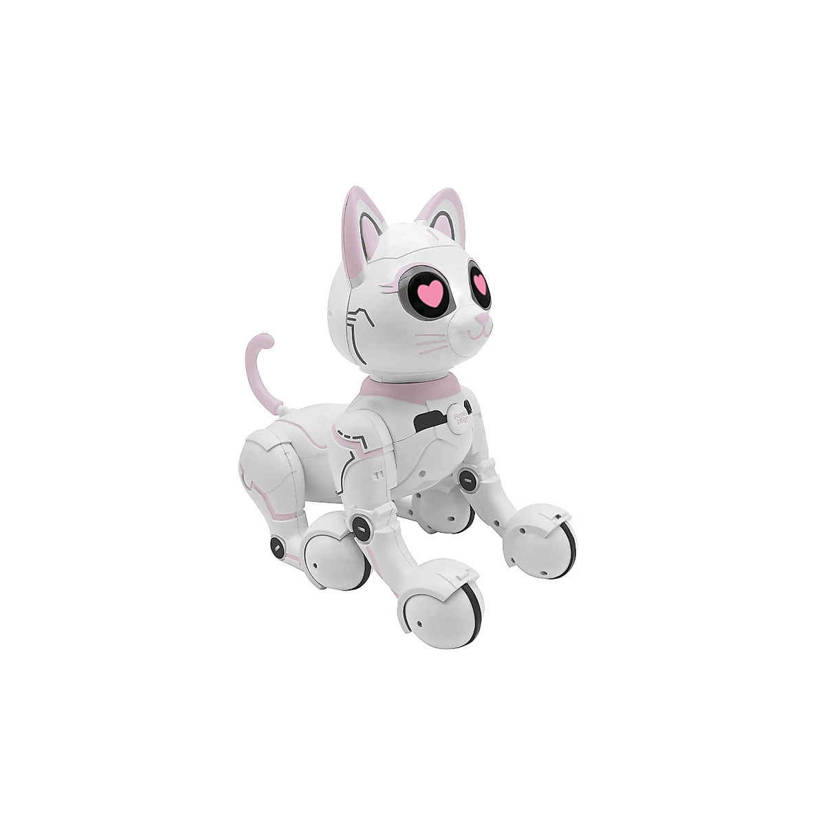 LEXiBOOK - Power Kitty® - Remote Control Robot Cat, Programmable Smart Robot, Light, Sound, White/Pink - KITTY01