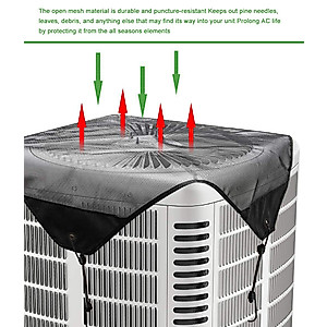 Air Conditioner Leaf Guard Central Air Conditioner Cover Keeps Out Leaves Cottonwood and Debris-Black