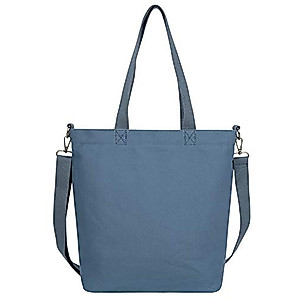 Iswee Canvas Tote Bag Cross-body Handbags Women Shoulder Bag Casual Top Handle Bag (Blue)