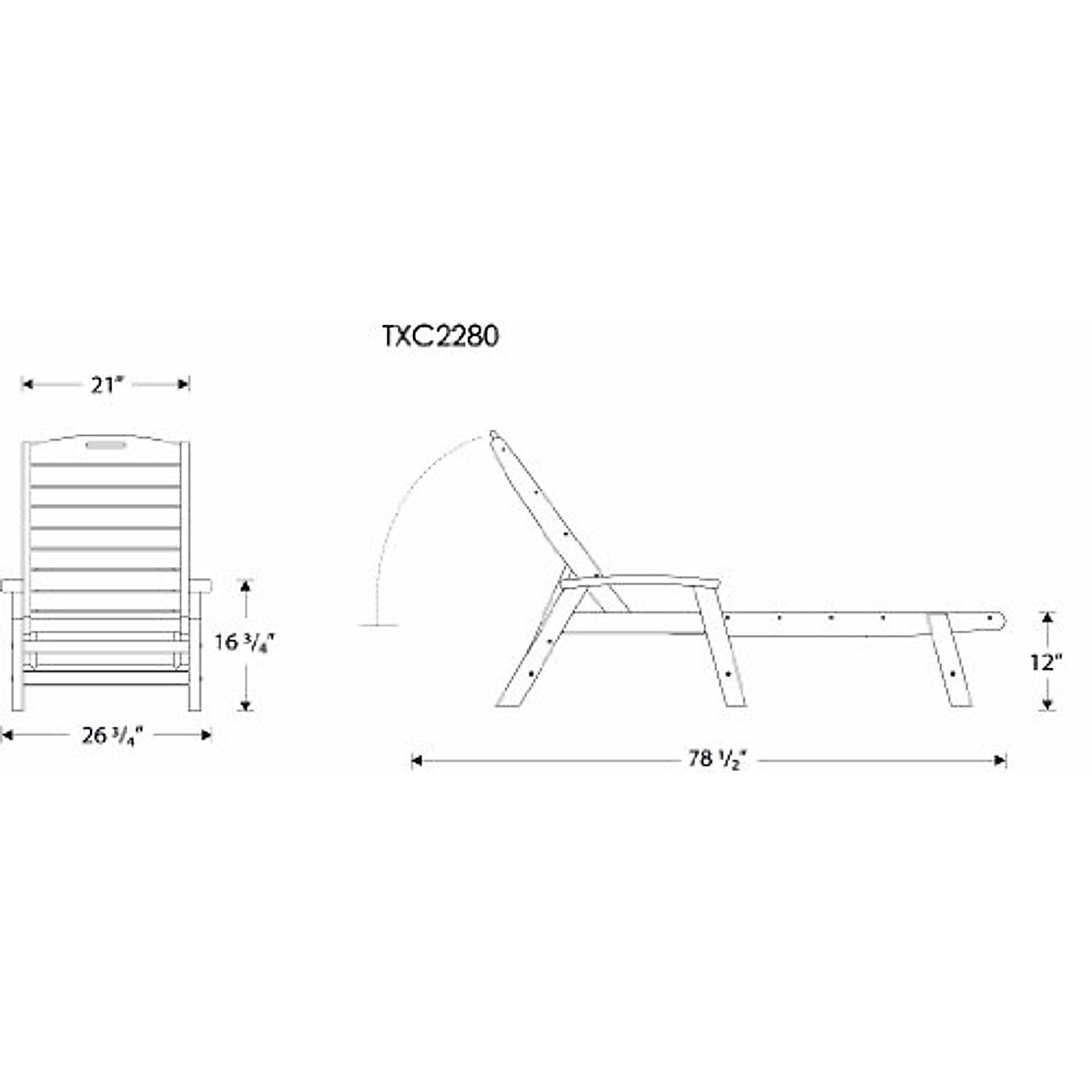 Trex Outdoor Furniture Yacht Club Stackable Chaise Lounger with Arms, Vintage Lantern