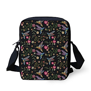 Biyejit Hummingbird Messenger Bags for Girls Women Cross Body Adjustable Straps Cellphone Purse Wallet Sling Shoulder Bag