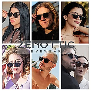 ZENOTTIC Polarized Sunglasses for Women Men: Retro Shades Round | Square Frame UV Protection 2 Pack