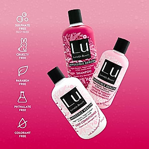 LATINUS BEAUTY RESCUE Collection, Impossible Keratin Anti-Frizz Shampoo (12 oz) + Conditioner (12 oz) + Leave-In Cream (8 oz) for Dry, Damaged Hair