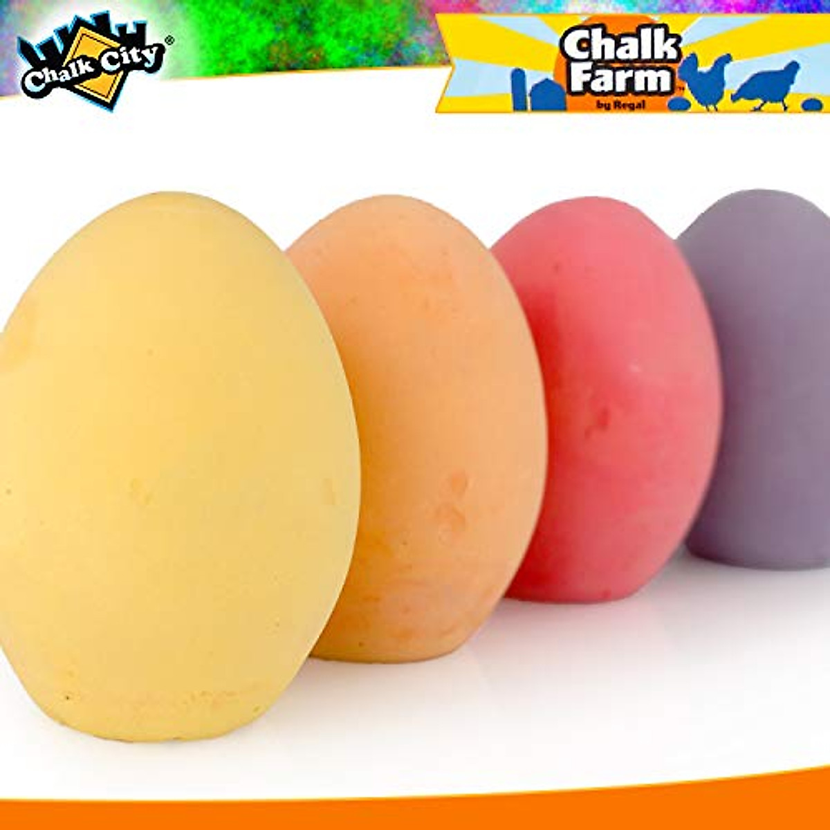 Regal Games Sidewalk Egg Chalk Glitter, Neon, Tie Dye, or Original Chalks (Regular)