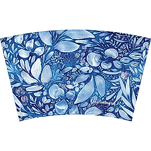 Tervis CreativeIngrid - Navy Full Flower Made in USA Double Walled Insulated Tumbler Travel Cup Keeps Drinks Cold & Hot, 16oz, Classic