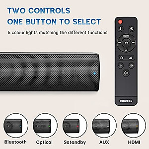 SAKOBS Sound Bars for TV,34Inches 80W TV Sound Bar – Deep Bass Home Theater System, 2.1Ch Soundbar with Built-in Subwoofer HDMI-ARC/Opt/AUX Connectivity,Works with 4K & HD TVs