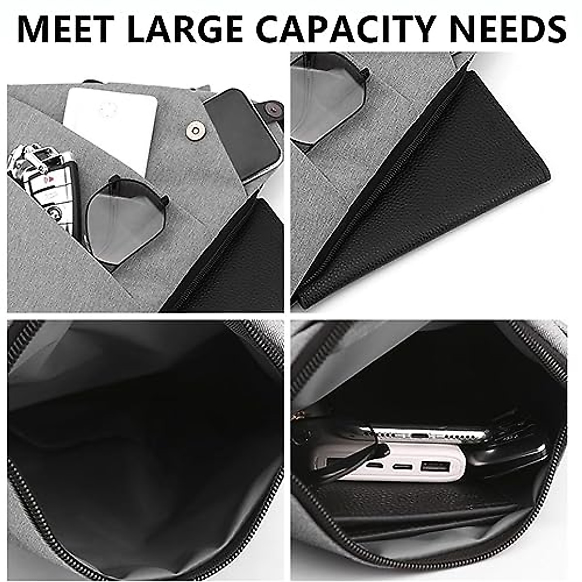 North Carry Slim Sling Bag, North Carry Slim Sling Bag for Women & Men, Anti Theft Personal Flex Bag (Black,Right Shoulder)