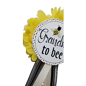 Grandma to Be Pin Bee Baby Shower Badge Corsage Yellow Flower & Black Ribbon pin for Nona to wear Sprinkle Bumble