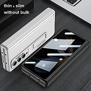Libeagle Compatible with Samsung Galaxy Z Fold 4 Case [Built-in Privacy Screen Protector][Magnetic Hinge Protection][Adjustable Kickstand][Wireless Charging][Thin & Slim] Cover 5G 2022-Black