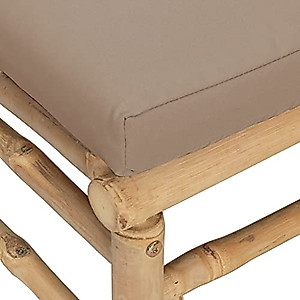 Patio Footstool with Taupe Cushion Bamboo The Ultimate Patio Experience Embrace The Outdoor Luxury