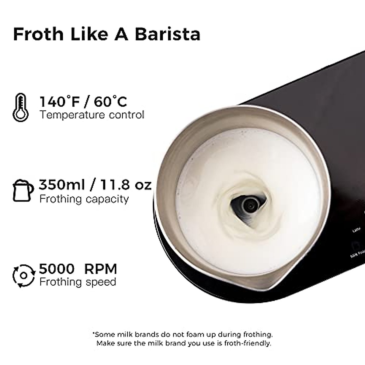 SEVEN&ME Espressor Machine black & white Coffee Maker, with Milk Froth All-in-One Espresso Machine Combination, Latte Cappuccino Macchiato Espresso Electric Moka Pot, One Click Smart Operation（8.66"）