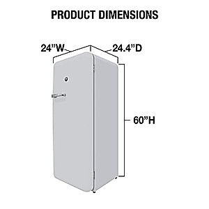 BRAMA Retro Fridge with Top Freezer 9.9 Cu.Ft. Full Refrigerator for Apartment, Condo, House, Kitchen, 24-Inch, White