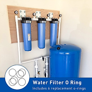 Water Filter O Ring 151122 Whole House Water Filter Gasket Compatible with Pentek Big Blue Water Filter System Cartridge Lid Seal Ring -6 Pack