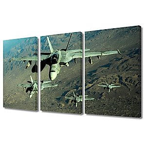 Airplane Wall Art F/A-18E/F Hornet Strike Fighter Aviation Art Prints Airplane Posters Plane Poster Jet Wall Art Airplane Poster Military Wall Art for Living Room Bedroom Decor Ready to Hang 24x36in