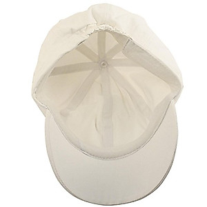 Summer 100% Cotton Plain Blank 6 Panel Newsboy Gatsby Apple Cabbie Cap Hat White, one size