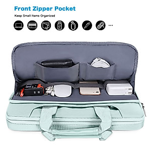 MOSISO 360 Protective Laptop Shoulder Bag Compatible with MacBook Air 15 inch M2 A2941 2023/Pro 16 inch M3 M2 M1 2023-2019, 15-15.6 inch Notebook,Matching Color Sleeve with Belt, Mint Green