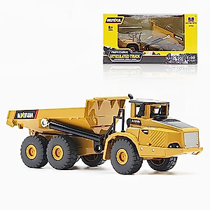 Dollox Die-cast Articulated Dump Truck Toys 1/50 Metal Heavy Duty Construction Vehicle Toys Articulated Dump Truck Engineering Vehicle Model Collection Alloy Truck Decoration Toy Gift for Kids