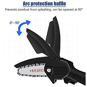 Mini chainsaw cordless Handheld Portable Chainsaw with 3Pcs Batteries and Chain anti splash board One-Hand 0.7kg Lightweight Pruning Shears Chainsaw for Garden Tree Branch Wood Cutting and ,green