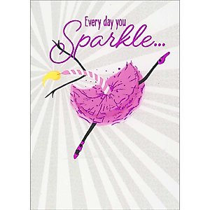 Avanti Press Ballerina Birthday Candle A-Press Feminine Birthday Card for Her/Woman
