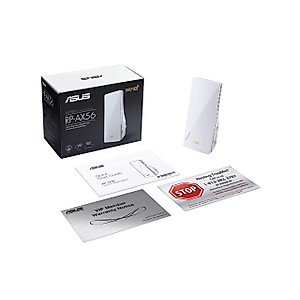 ASUS AX1800 Dual Band WiFi 6 (802.11ax) Repeater & Range Extender (RP-AX56) - Coverage Up to 2200 sq.ft, Wireless Signal Booster for Home, AiMesh Node, Easy Setup (Renewed)