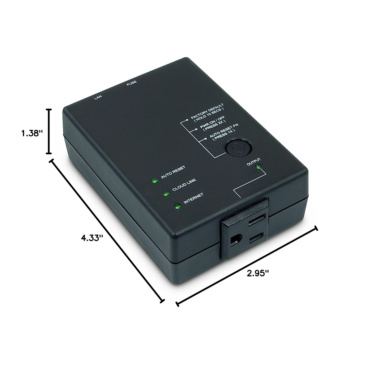 ezOutlet5 - Internet Enabled IP & WiFi Remote Power Switch with Reboot (AC Power/Single Outlet/iOS/Android/Cloud/Web Controllable) - Newest Model