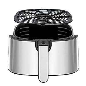 Touch Digital Air Fryer, 5 Qt, Stainless Steel, With 4 Built-in Cooking Functions, Built-in LED, Intuitive Digital Control, Suitable For Dining Room or Kitchen Etc, Silver