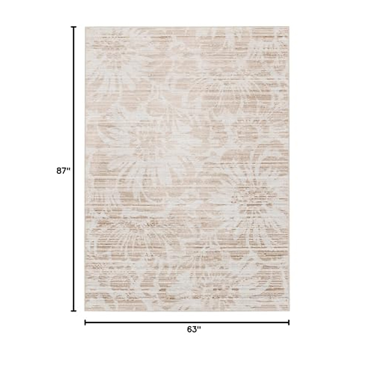 Inspire Me! Home Décor Iliana Modern Ivory Grey with Gold Accents 5'3" x 7'3" Area Rug, EasyCleaning, Non Shedding, Bed Room, Living Room, Dining Room, Kitchen (5x7)