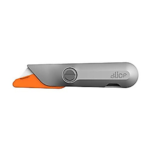 Slice 10582, Drywall Knife, Ergonomic Aluminum Handle for Easier Cuts, Attached Safety Cap, Finger Friendly Ceramic Blades, Lasts 11x As Long as Metal