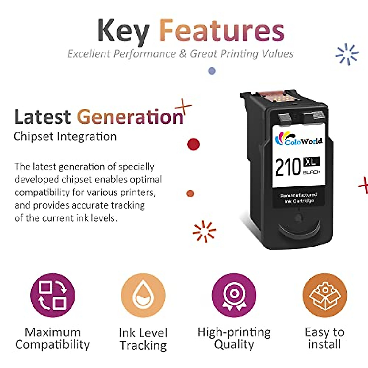 ColoWorld Remanufactured CL-211XL Color Ink Cartridge Replacement for Canon 211XL to Use with Pixma MX410 MX350 MP250 MP240 iP2700 MP495 MX330 MX340 MP280 MP480 MP490 iP2702 MP270 MP499 MX360 Printer