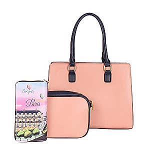 Nicole Lee ROMANCE IN PARIS 3 PIECE SET (Satchel, Crossbody, Wallet)