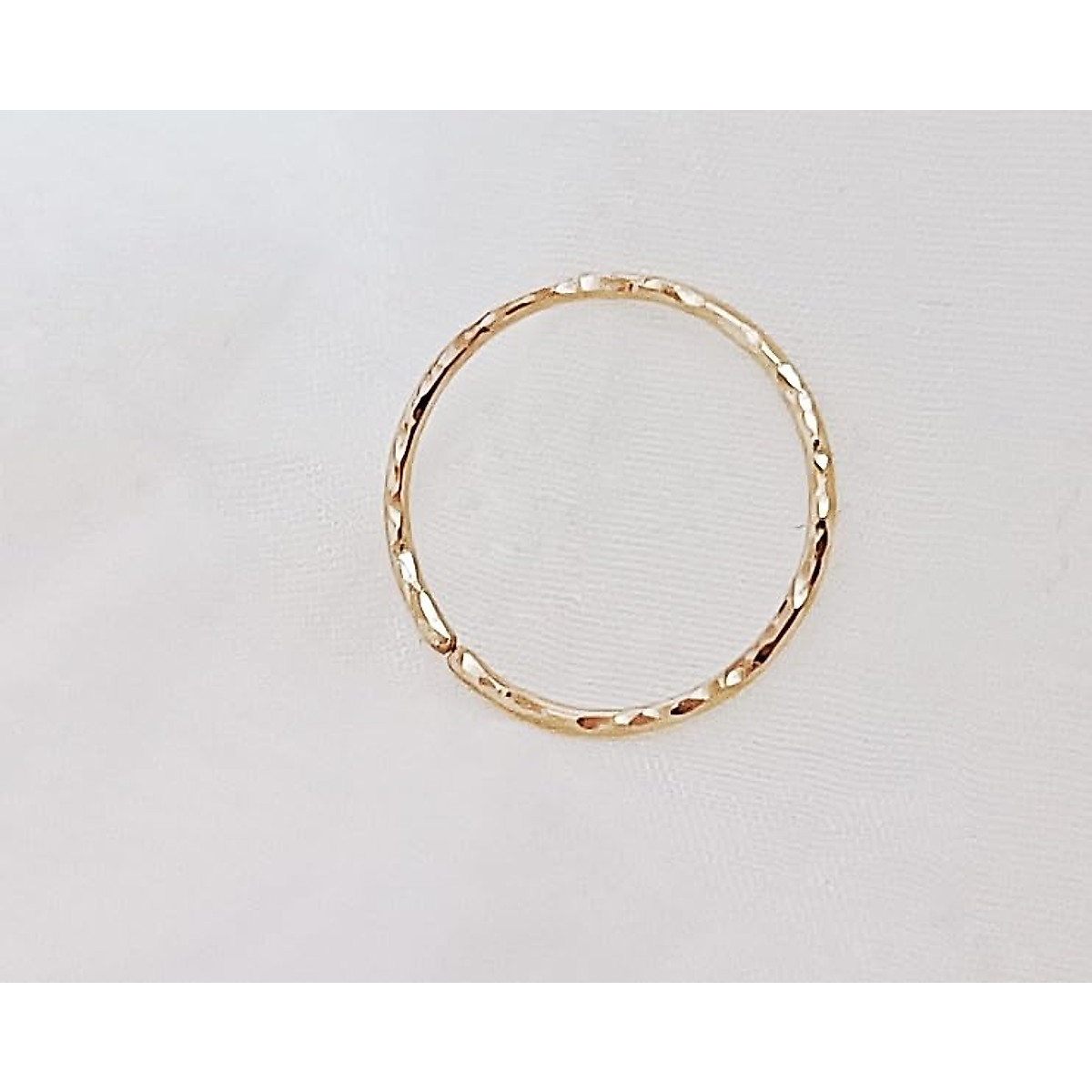 Hand Made Hammered 14K Gold Filled Texture Tiny Hoop Earring Nose Ring Cartilage Huggie Helix Piercing Septum Tragus Sleepers Women Men Teenagers 925 Sterling Silver 14K Rose Gold Fill 22G 20G 24G