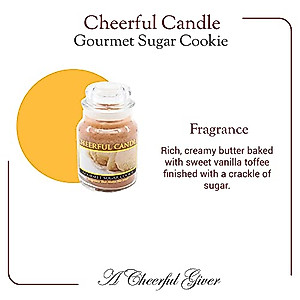A Cheerful Giver - Gourmet Sugar Cookie Scented Glass Jar Candle (6 oz) with Lid & True to Life Fragrance Made in USA