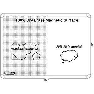 Fun Express EZDesk Magnetic Dry Erase Lap Desk with Graph Ruling, Tablet Dock and Accessories
