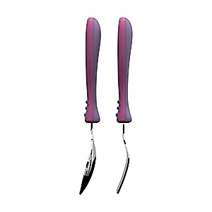 Zak Designs Minnie Easy Grip Flatware Fork And Spoon Utensil Set – Perfect for Toddler Hands With Fun Characters, Contoured Handles And Textured Grips, Minnie Bowtique