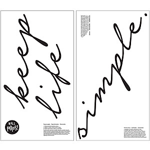 WallPops DWPQ2868 Keep Life Simple Quote Wall Decal, Black