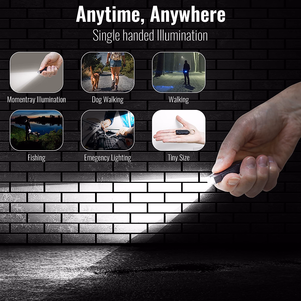 BEKLA Rechargeable Keychain Flashlight, 120 Lumen Mini Flashlight, EDC Keychain Light, Flashlight Keychain, Small Flashlights.