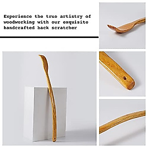 ITCHY-BAN Oversized Wooden Back Scratcher: 18'' Extended Curved Handle for Better Reach, Handcrafted to Perfection, Instant Itch Relief, Gentle on Skin Leave No Scratch Marks (Yellow)