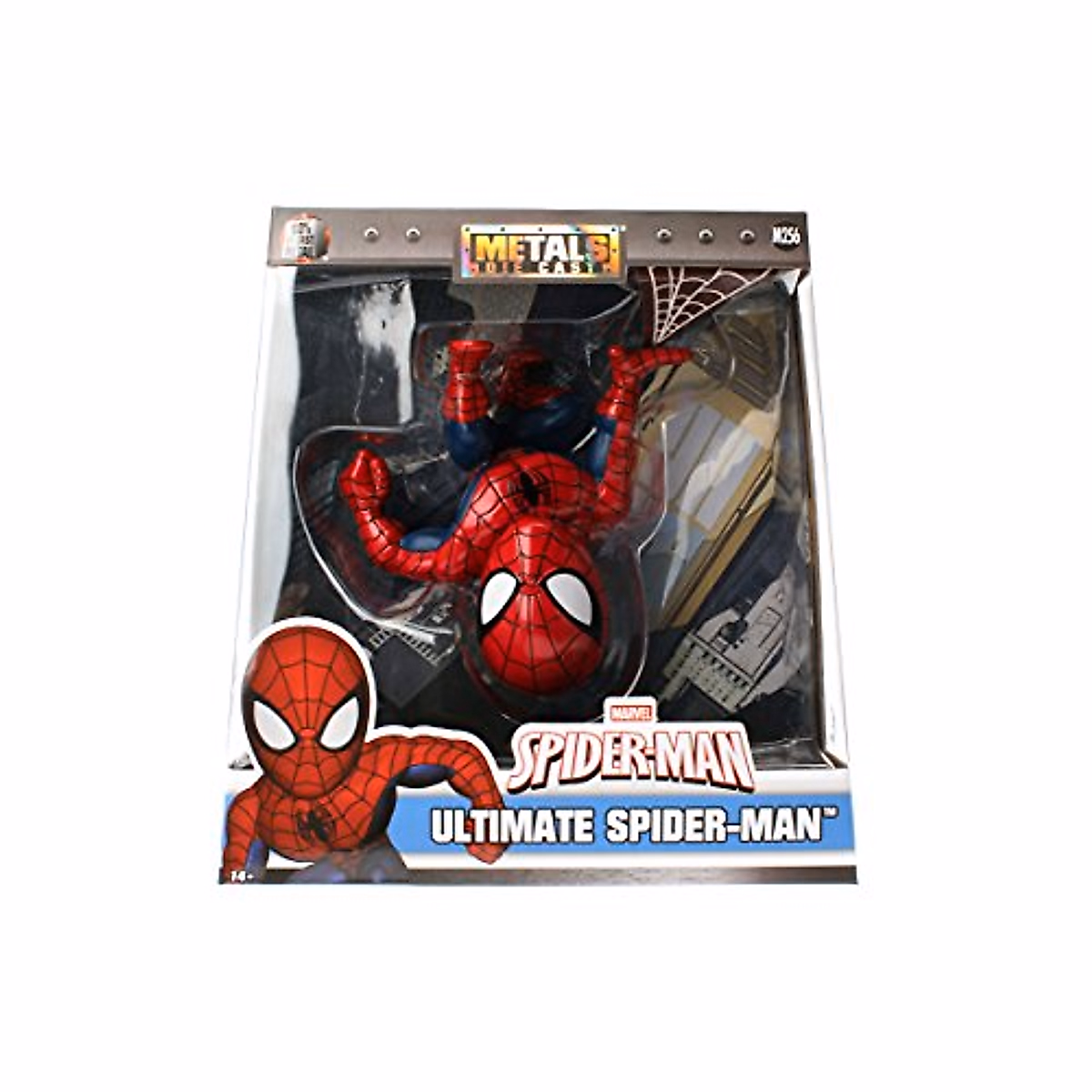 Jada Toys Marvel Ultimate Spider-man Metals Diecast collectible toy figure, 6", Red and Blue