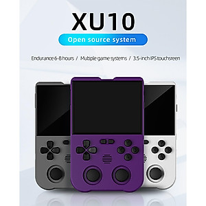Aetheria XU10 Retro Handheld Game Console, 3.5-Inch IPS Screen Video Gaming Console with 12000+ Games, Linux System, RK3326S CPU, Supports Over 20 Emulator-Black