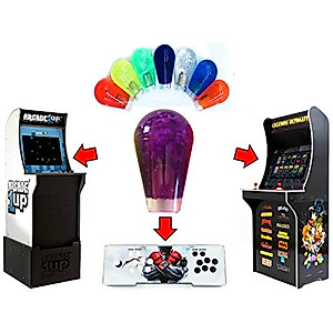 Alvatron US Style Crystal Clear Bubble Transparent Translucent Joystick Bat Top Replaces Japanese Ball Tops for Arcade1up Pacman Galaga, Legends Ultimate Arcade, Pandora's Box, Sanwa, Zippy (Purple)