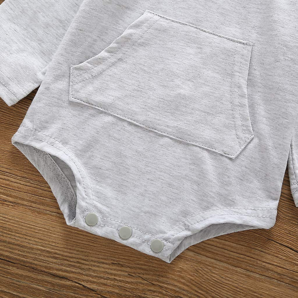 DUBASAM Newborn Infant Baby Girl Boy Bunny Hooded Romper Cartoon 3D Rabbit Hoodie Halloween Easter Outfit (Light Gray, 0-3 Months)