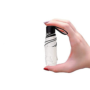 ximlife Small Umbrellas for Rain Sun Protection Mini Travel Compact Umbrellas Purse Size White