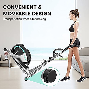 Dripex Elliptical Machines for Home, Cardio Fitness Cross Trainer w/Hyper-Quiet Magnetic Drive System, 8 Resistance Levels, 6KG Flywheel, Heart Rate Sensor, LCD Monitor, Device Holder